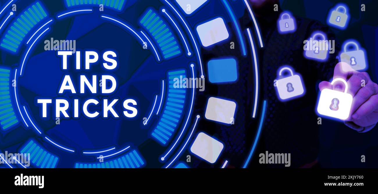 Inspiration showing sign Tips And Tricks. Business showcase helpful ...