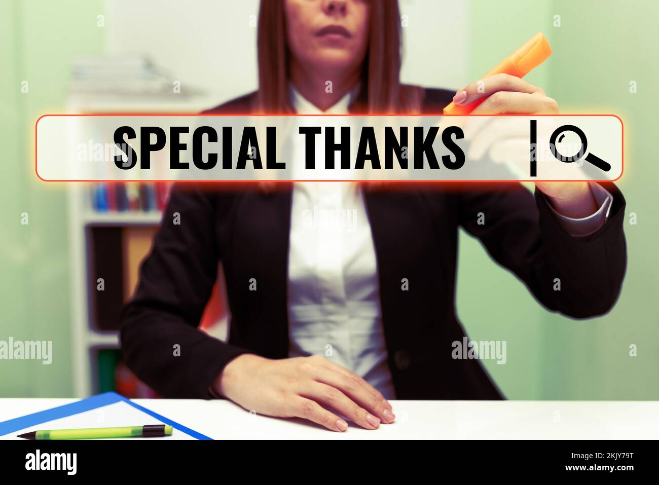 Hand writing sign Special Thanks. Word for expression of appreciation ...