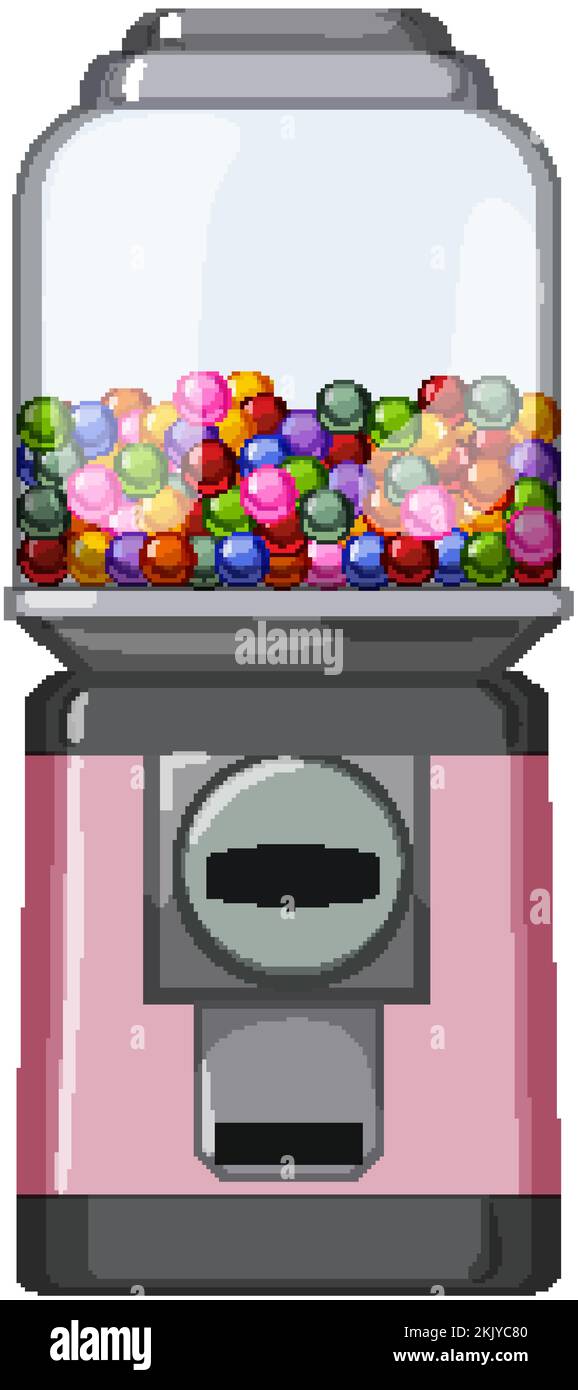 chewing bubblegum machine cartoon vector illustration Stock Vector ...