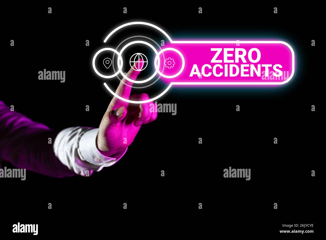 Hand writing sign Zero Accidents. Business concept important strategy ...