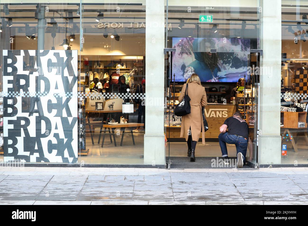 Shopper heads straight for the till after vans staff member opens the ...