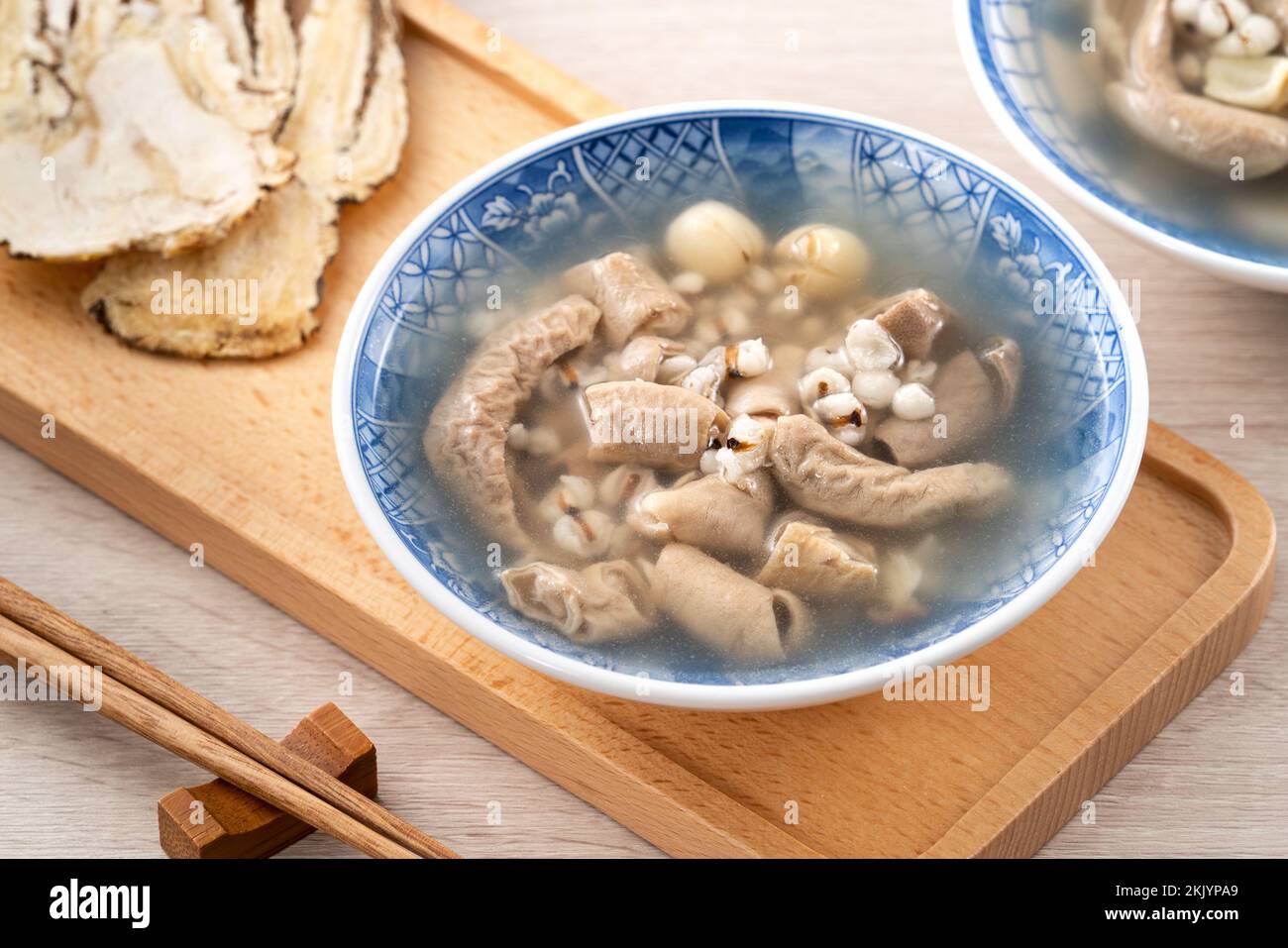 Four Tonics Soup. Delicious homemade Taiwanese traditional Chinese herb ...