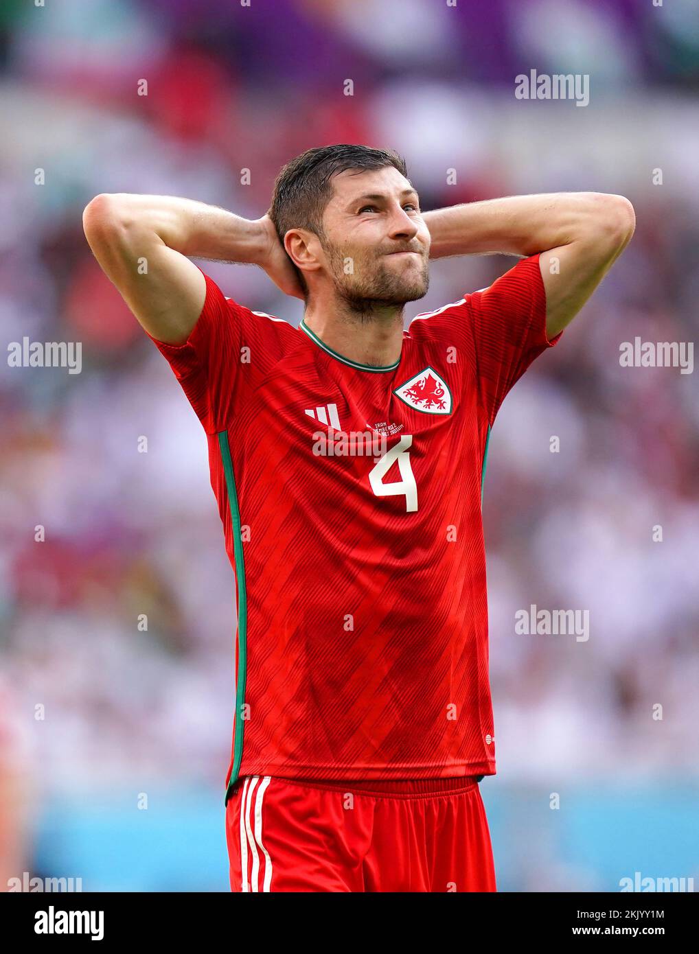 Wales' Ben Davies rues a missed chance during the FIFA World Cup Group ...