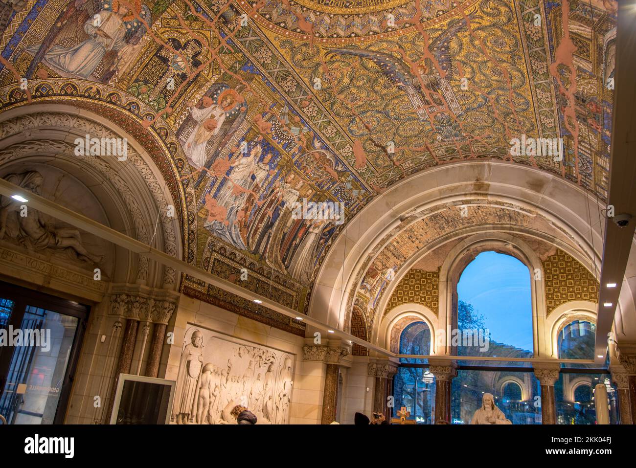 Berlin, Germany. November 2022. The mosaic ceiling in the Kaiser ...