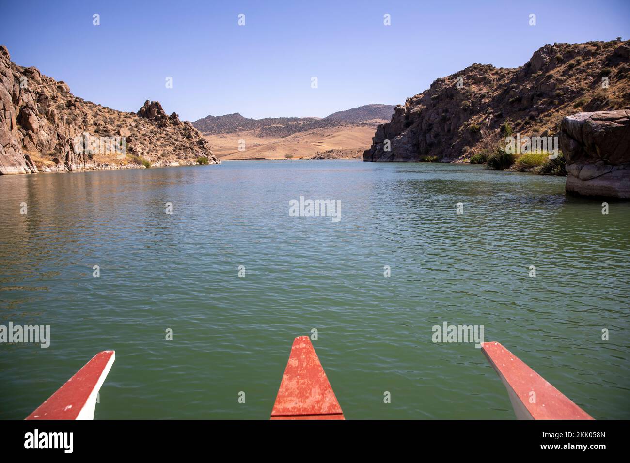 Canoe bow on lake,Travel Concept Stock Photo - Alamy