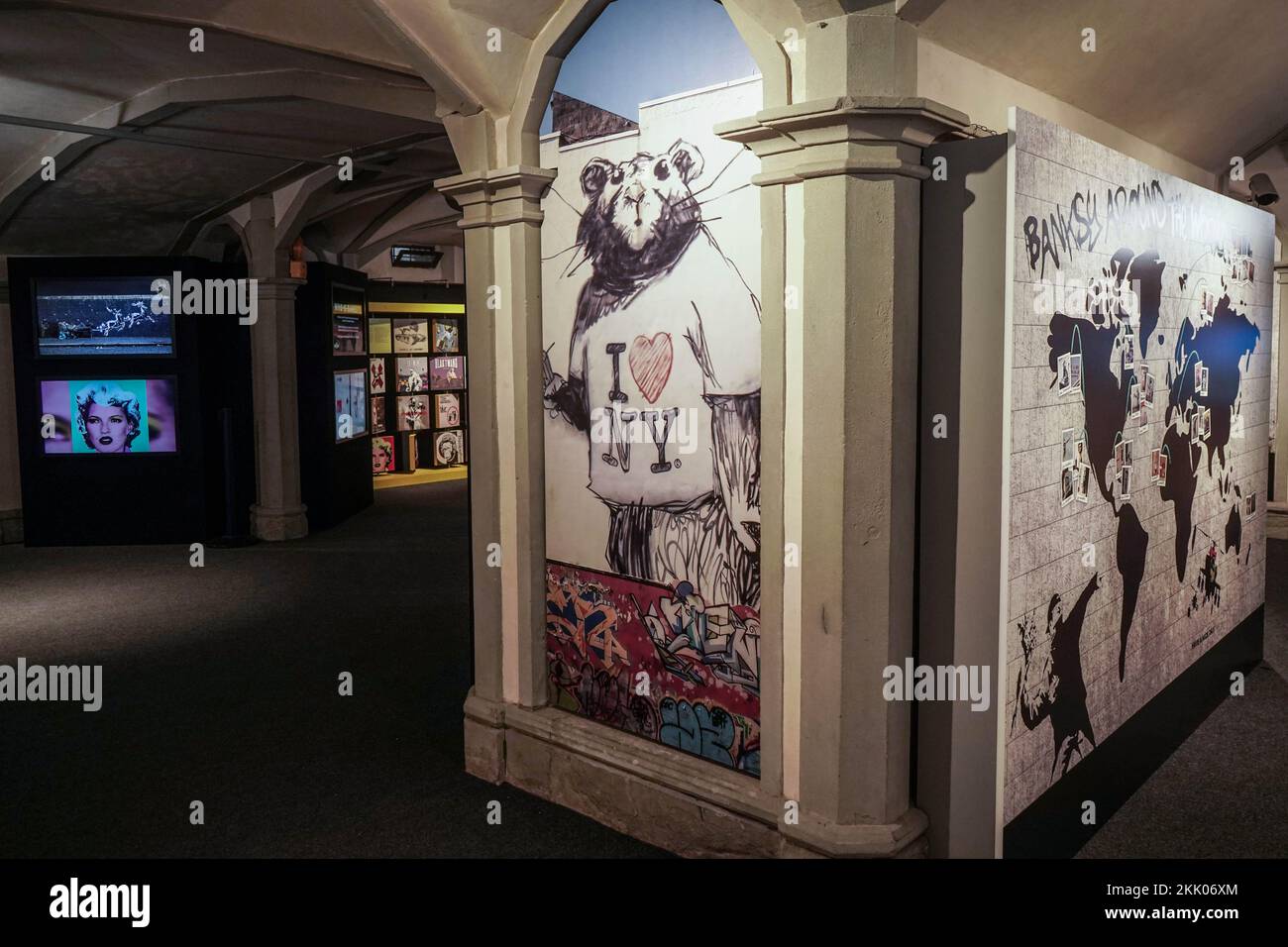 Inside Banksy Exhibition in Florence Stock Photo - Alamy