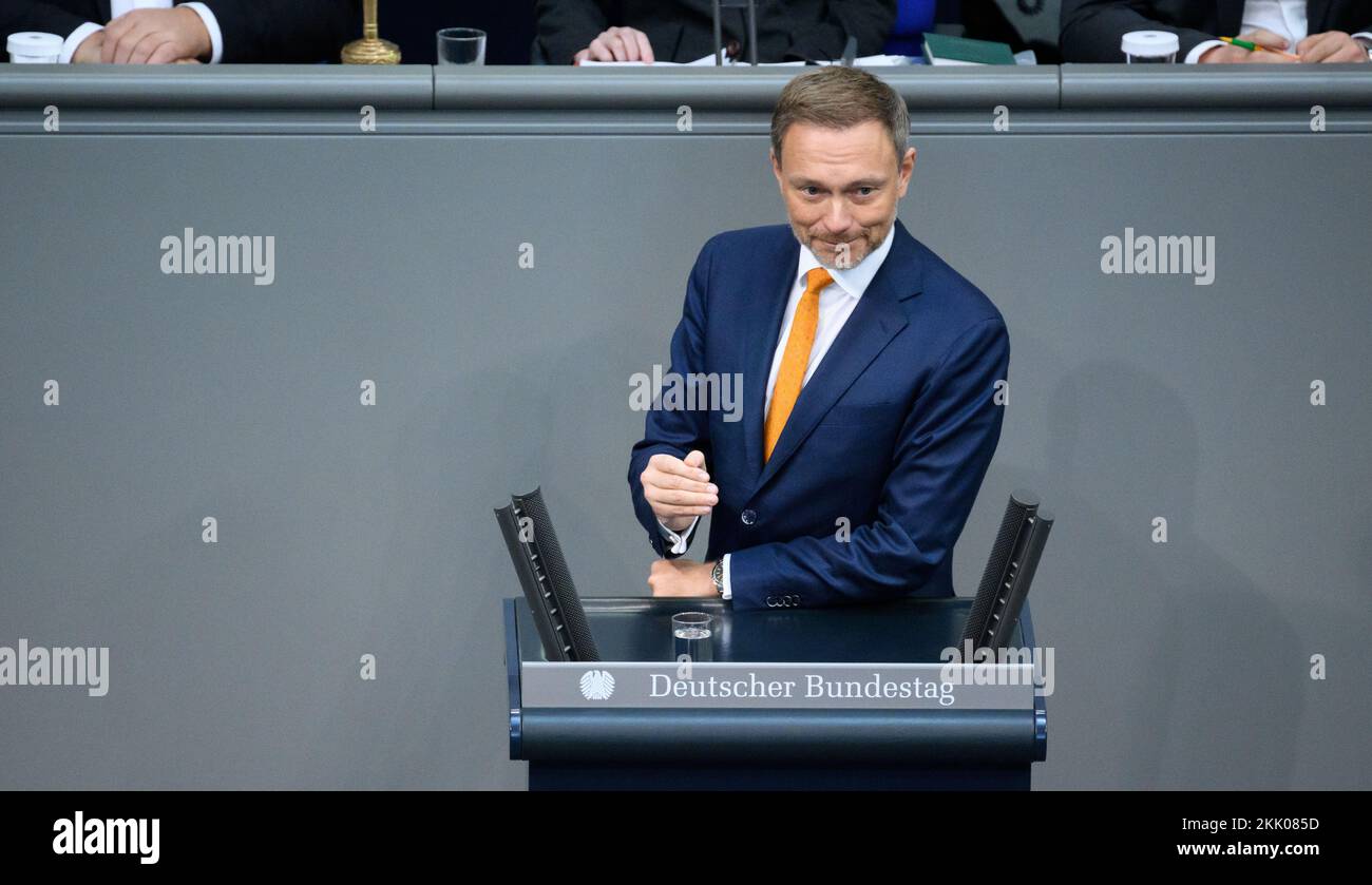 Berlin, Germany. 25th Nov, 2022. Christian Lindner (FDP), Federal ...