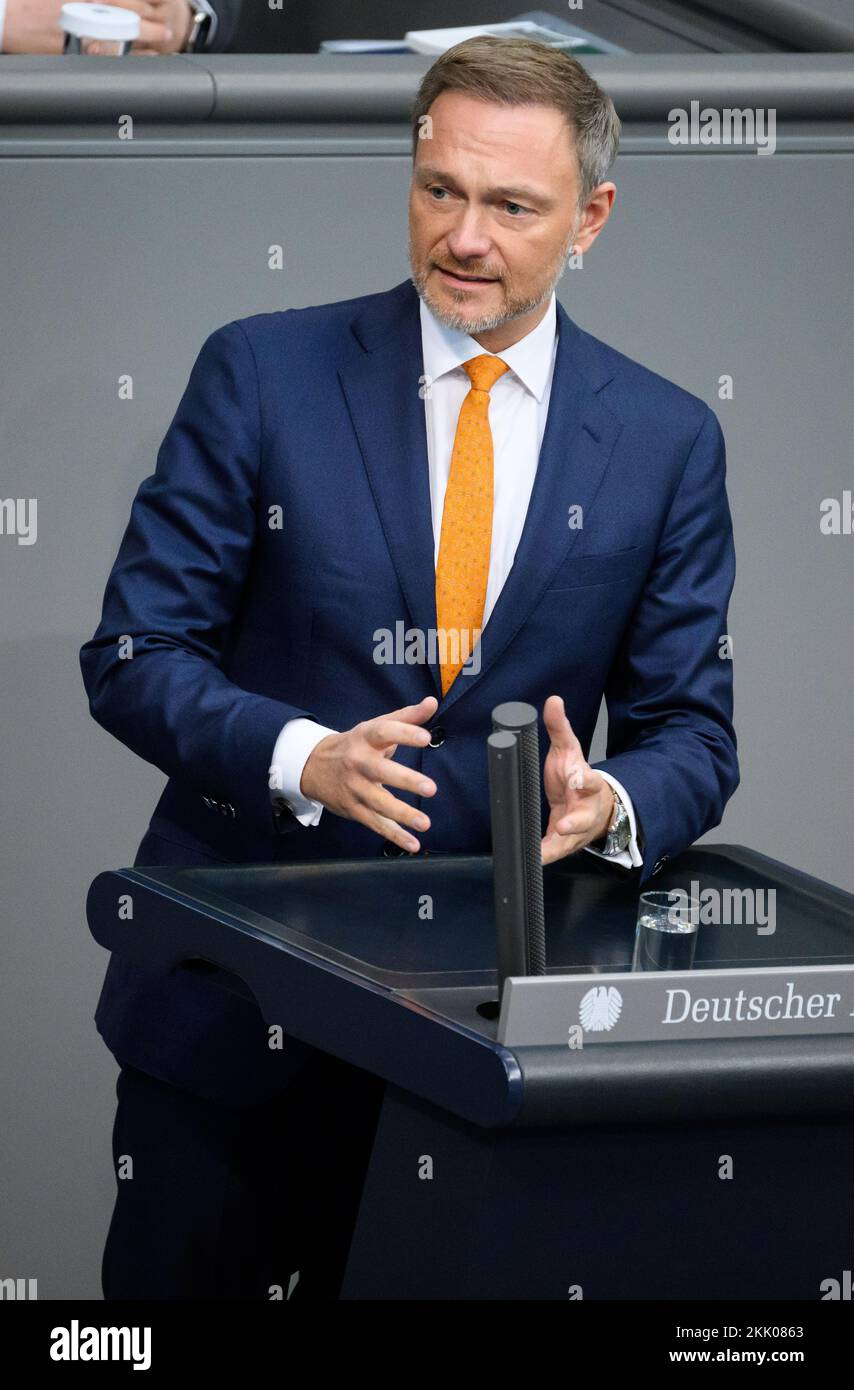 Berlin, Germany. 25th Nov, 2022. Christian Lindner (FDP), Federal ...