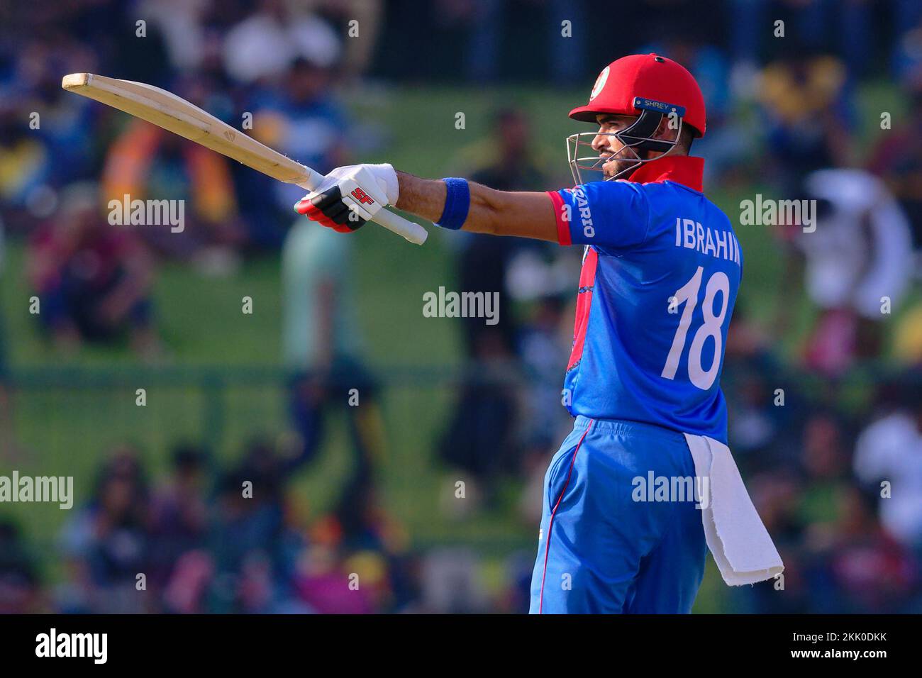 Kandy, Sri Lanka. 25th November 2022. Afghanistan's Ibrahim Zadran ...
