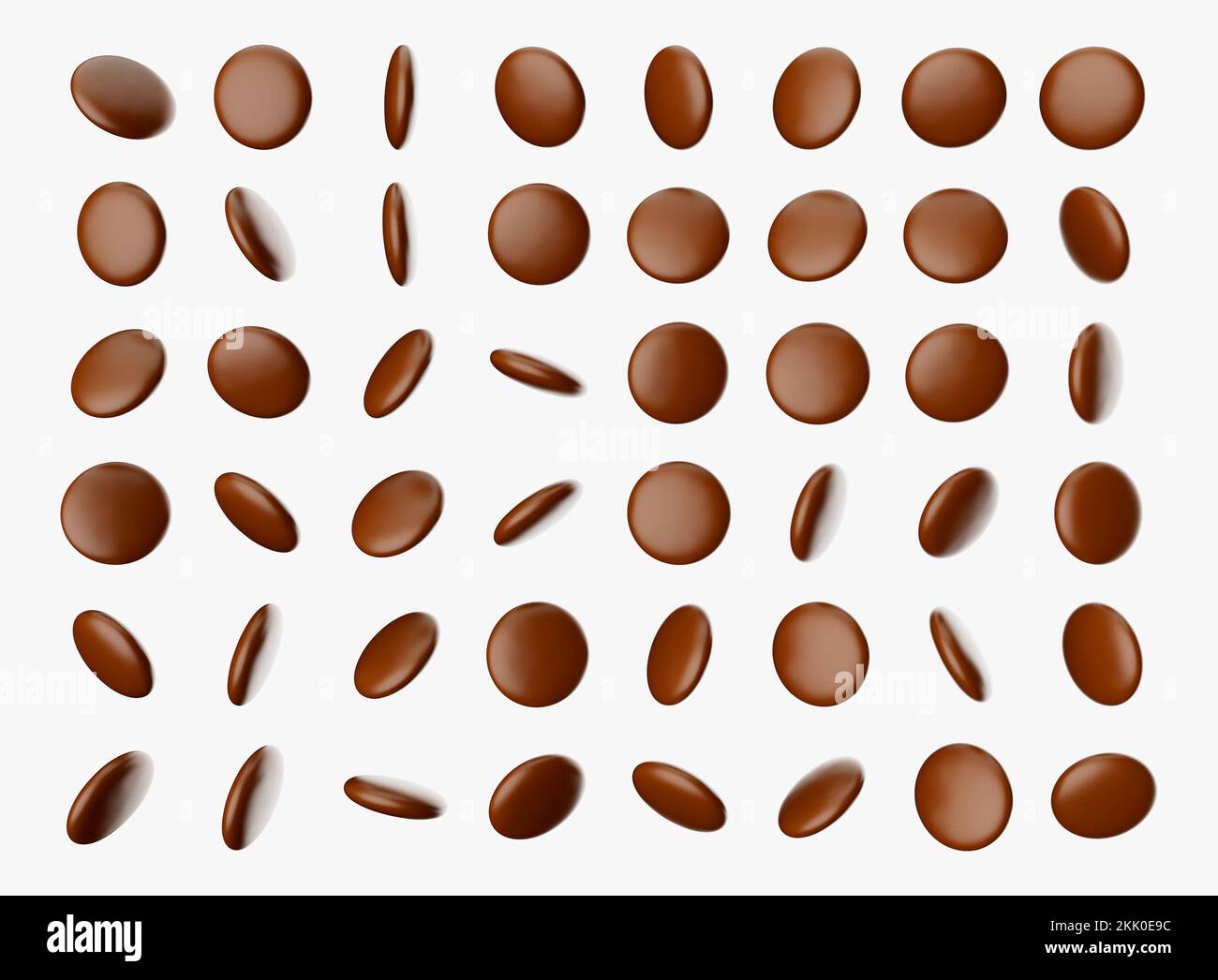 Brown candies in many angles isolated on white background Stock Photo ...