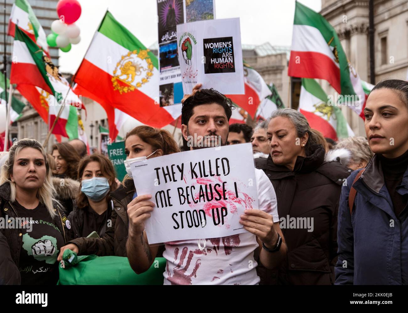 Iranians living in England protesting against the Islamic Republic in ...
