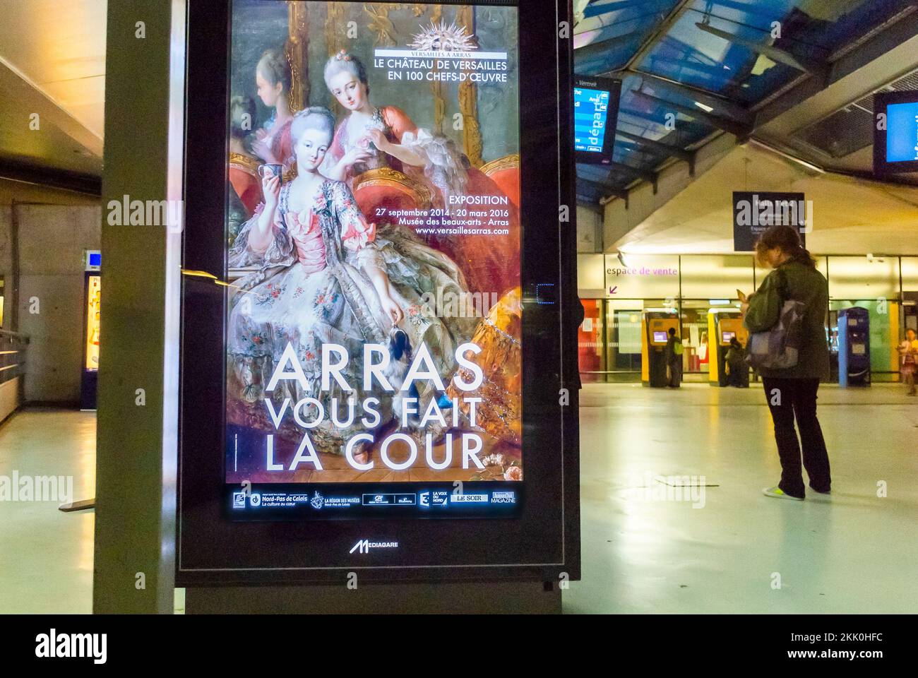 Lille, France, Electronic Advertising Travel Poster (Arras) in TGV ...
