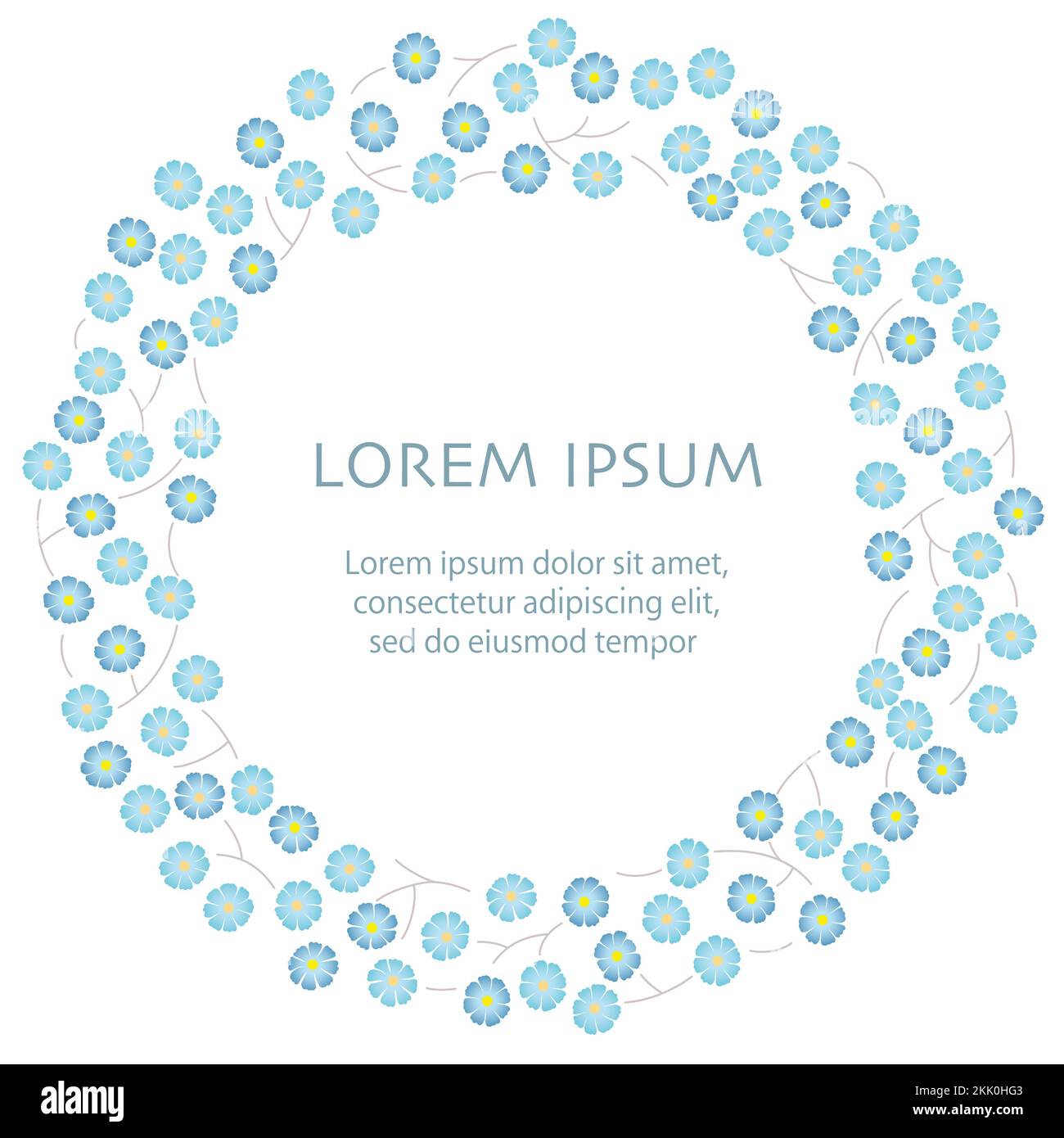 Vector Round Watercolor Botanical Frame Isolated On A White Background ...