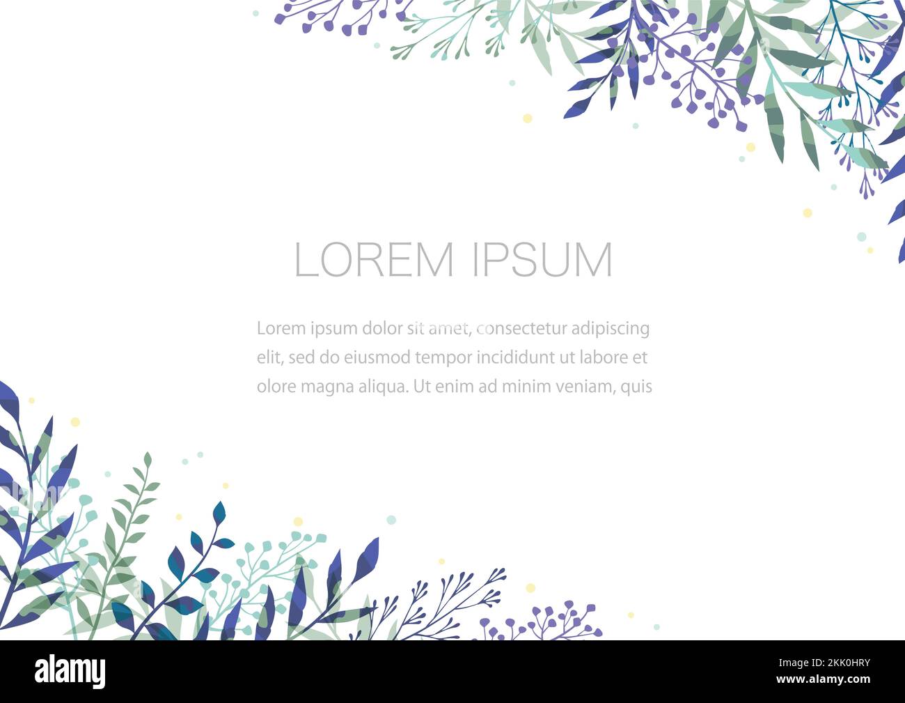 Vector Botanical Frame With Text Space Isolated On A White Background ...