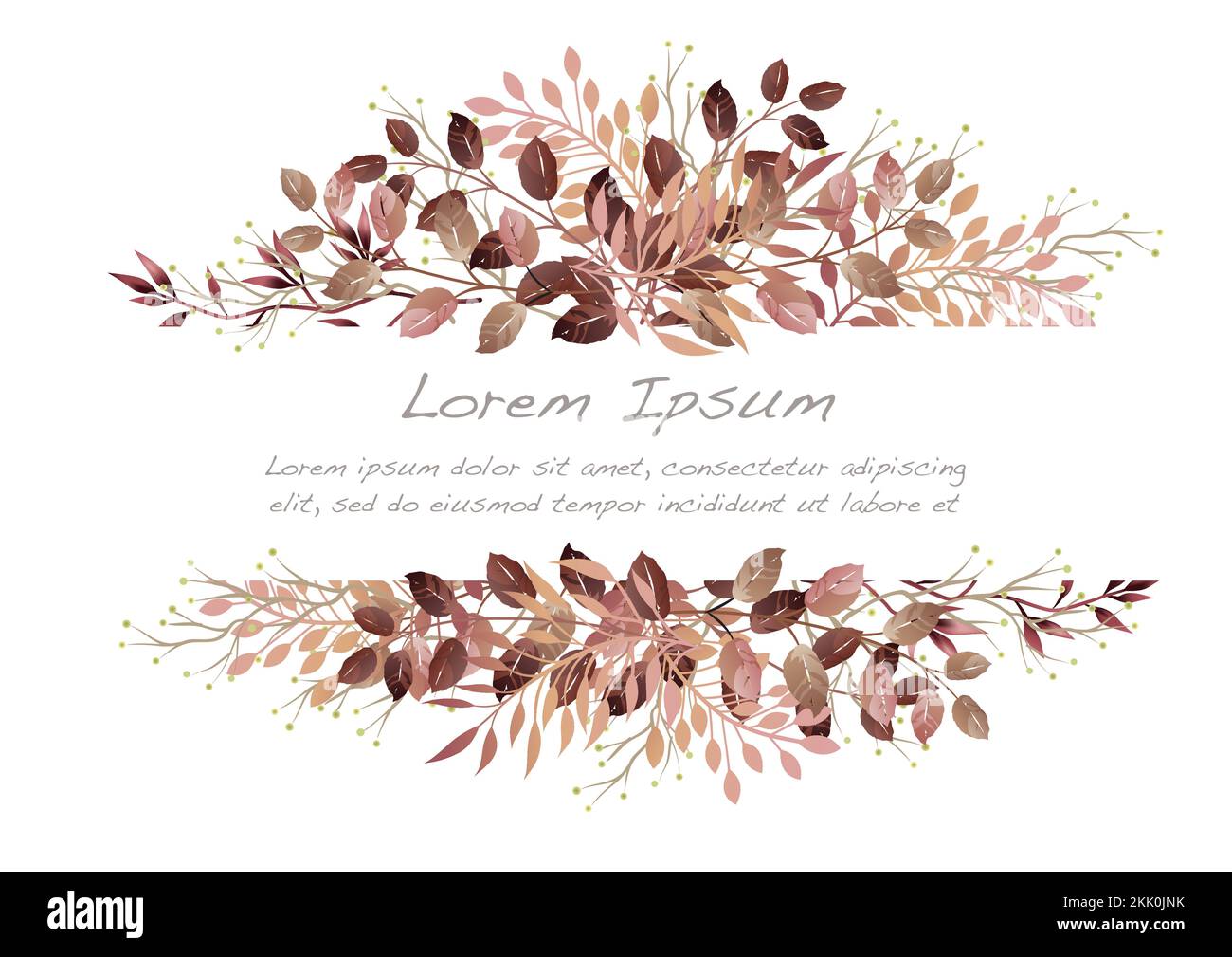 Vector Watercolor Botanical Background Illustration With Text Space ...