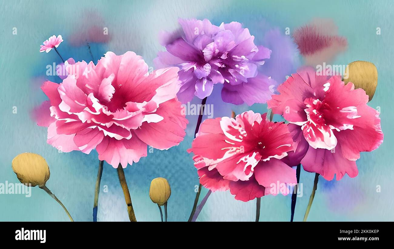 Carnation Flower Paintings