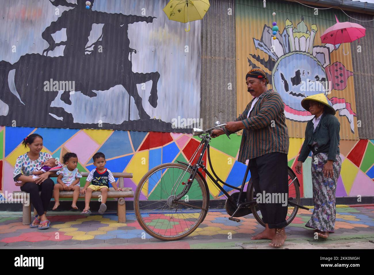 portrait of a happy family, happy smiles in living life, grandparents ...
