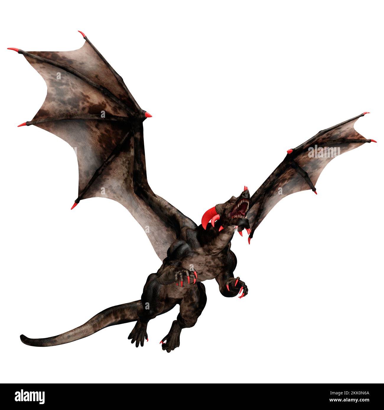 3D rendering of a fantasy dragon isolated on white background Stock ...