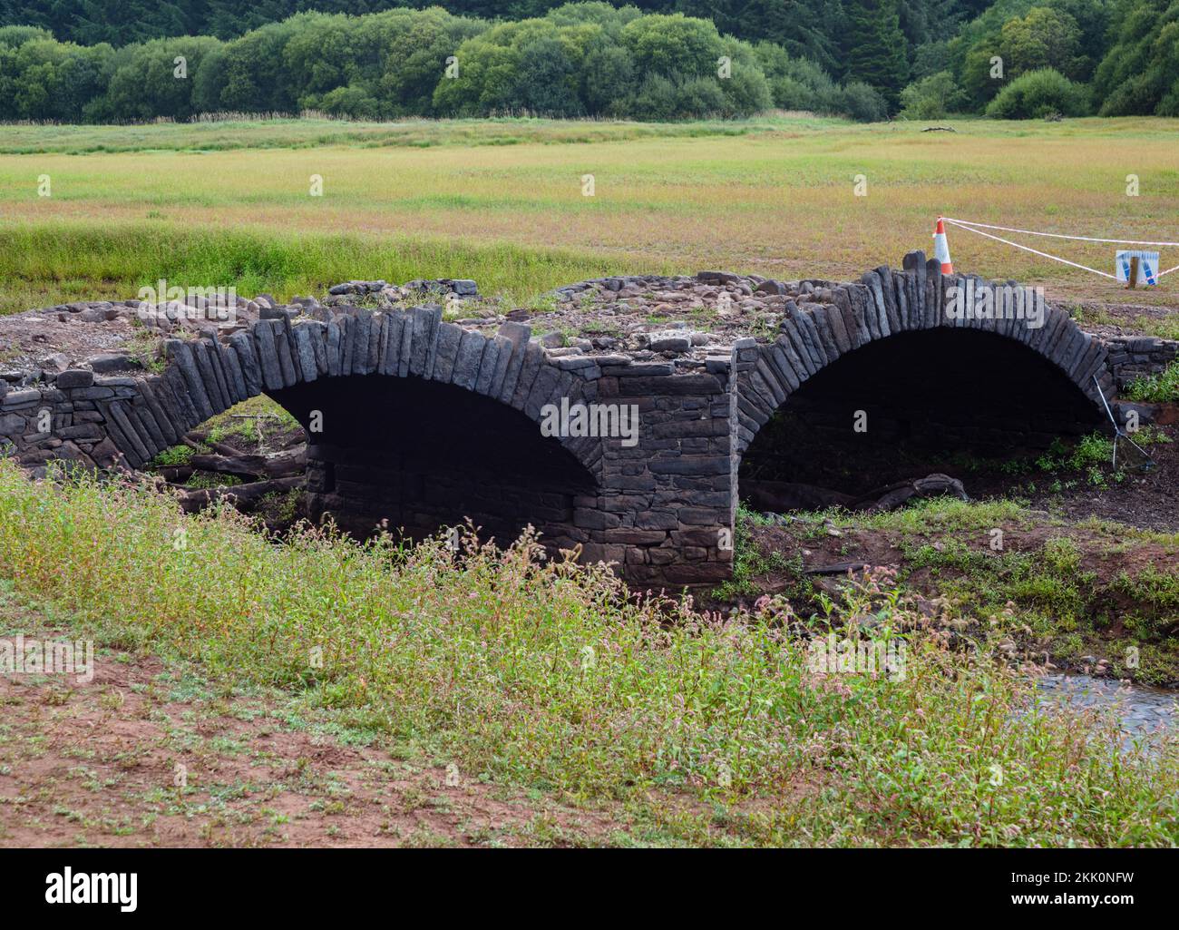 The arch bridges at Llwyn-on Reservoir near Merthyr Tydfil in South ...