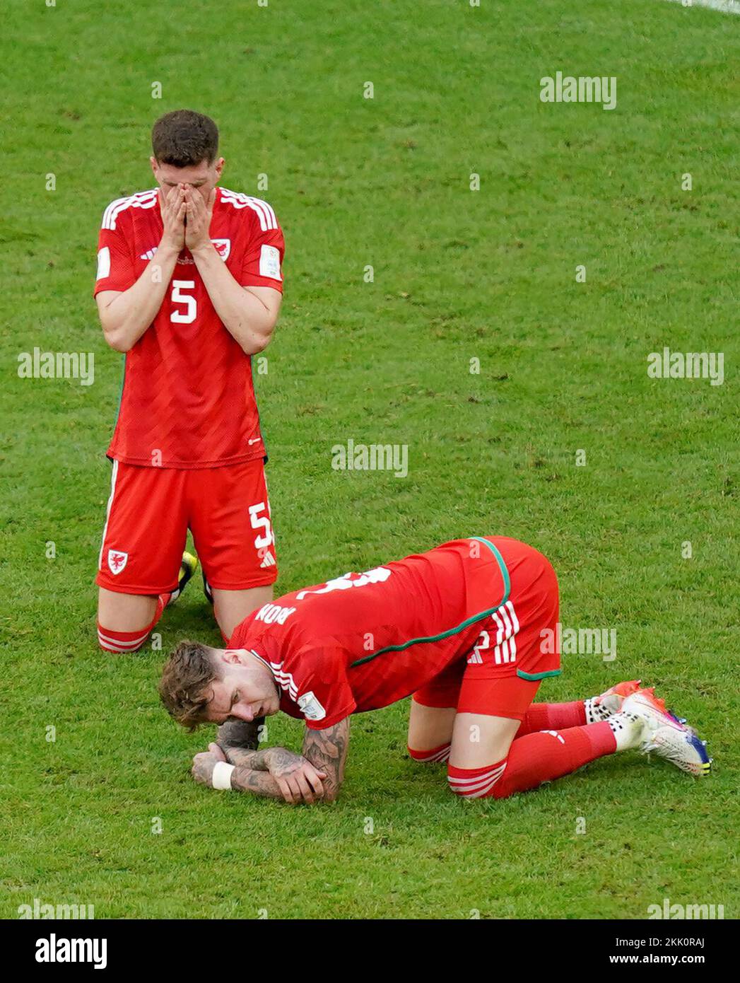 Wales’ Chris Mepham appears dejected after conceeding during the FIFA ...