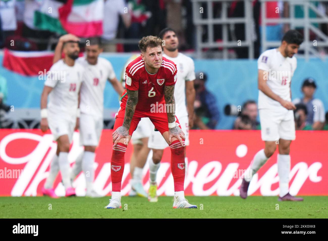 Al Rayyan, Qatar. 25th Nov, 2022. Joe Rodon of Wales during the FIFA ...
