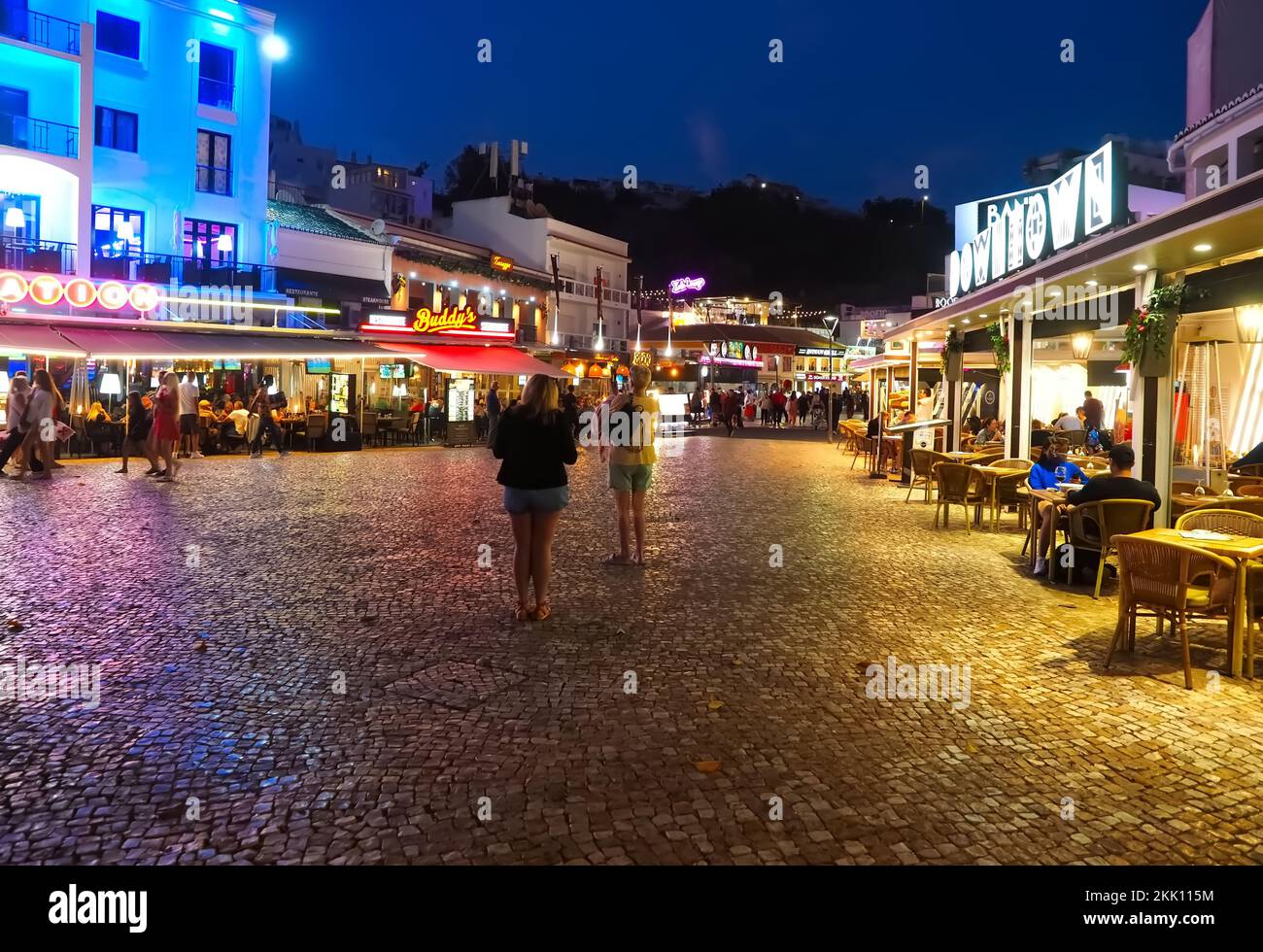 Nightlife in Albufeira at the Algarve coast of Portugal Stock Photo - Alamy