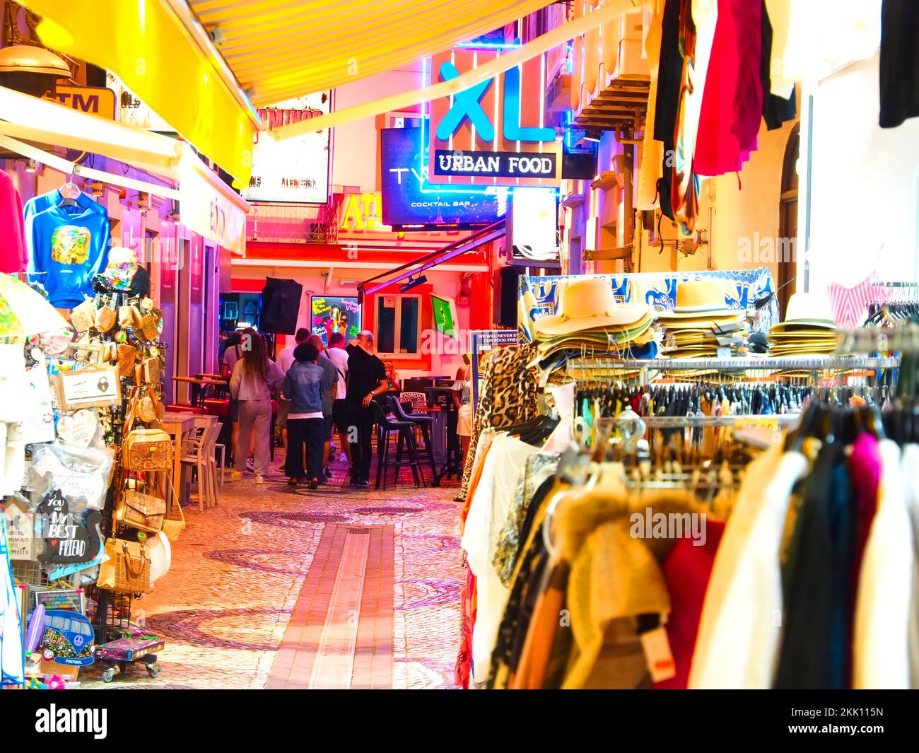 Nightlife in Albufeira at the Algarve coast of Portugal Stock Photo - Alamy
