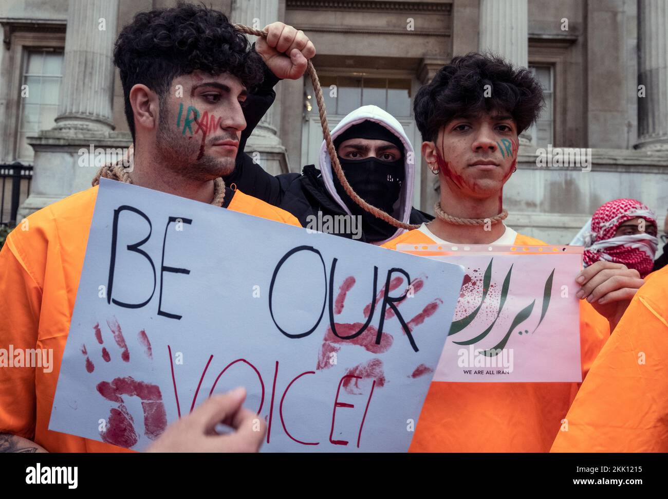 Iranians living in England protesting against the Islamic Republic in ...