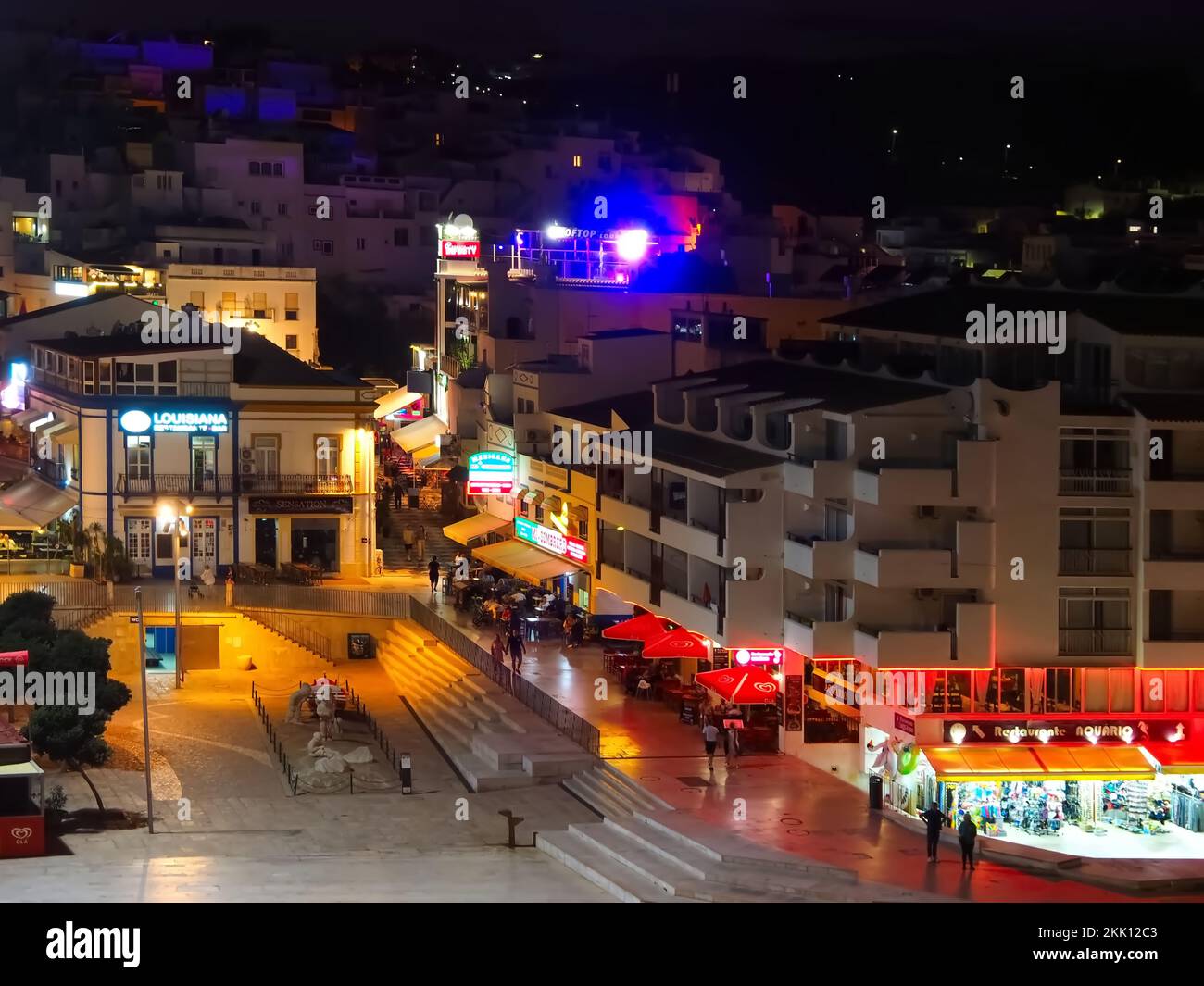 Nightlife in Albufeira at the Algarve coast of Portugal Stock Photo - Alamy