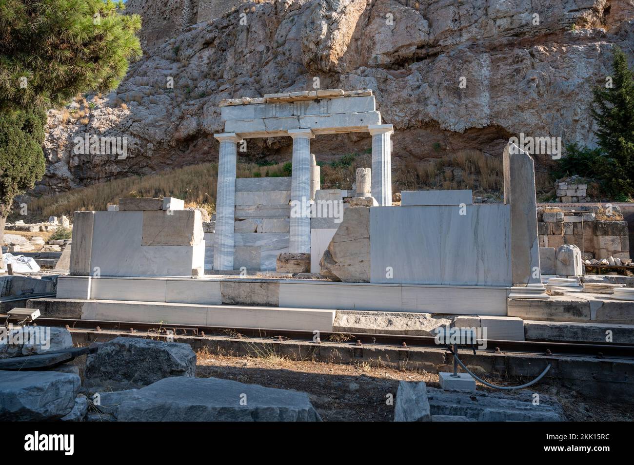 The ancient temple ruins in the Acropolis of Athens, Greece Stock Photo ...