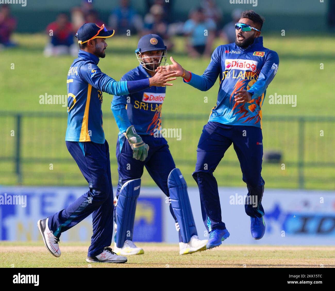 Kandy, Sri Lanka. 25th November 2022. Sri Lanka's Wanindu Hasaranga (R ...