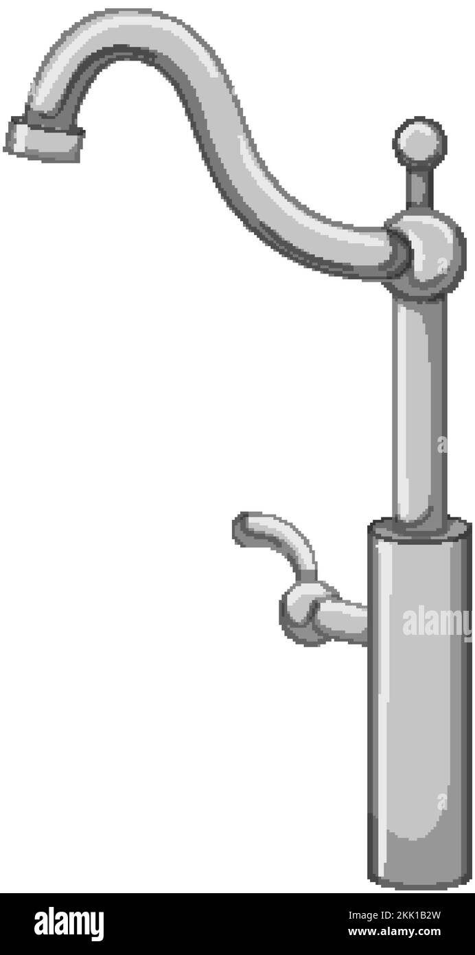 bathroom faucet water cartoon vector illustration Stock Vector Image ...