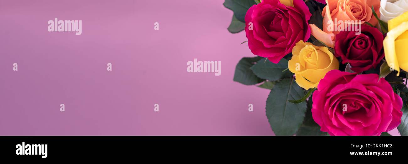 Bunch of colorful roses Stock Photo - Alamy