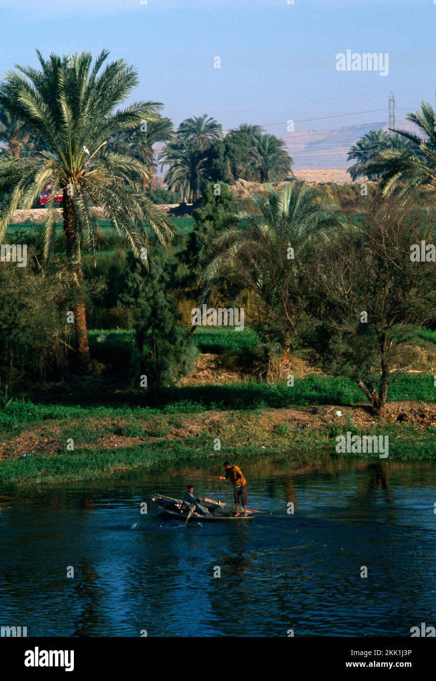 Luxor Egypt River Nile Laying Fishing Nets Stock Photo - Alamy