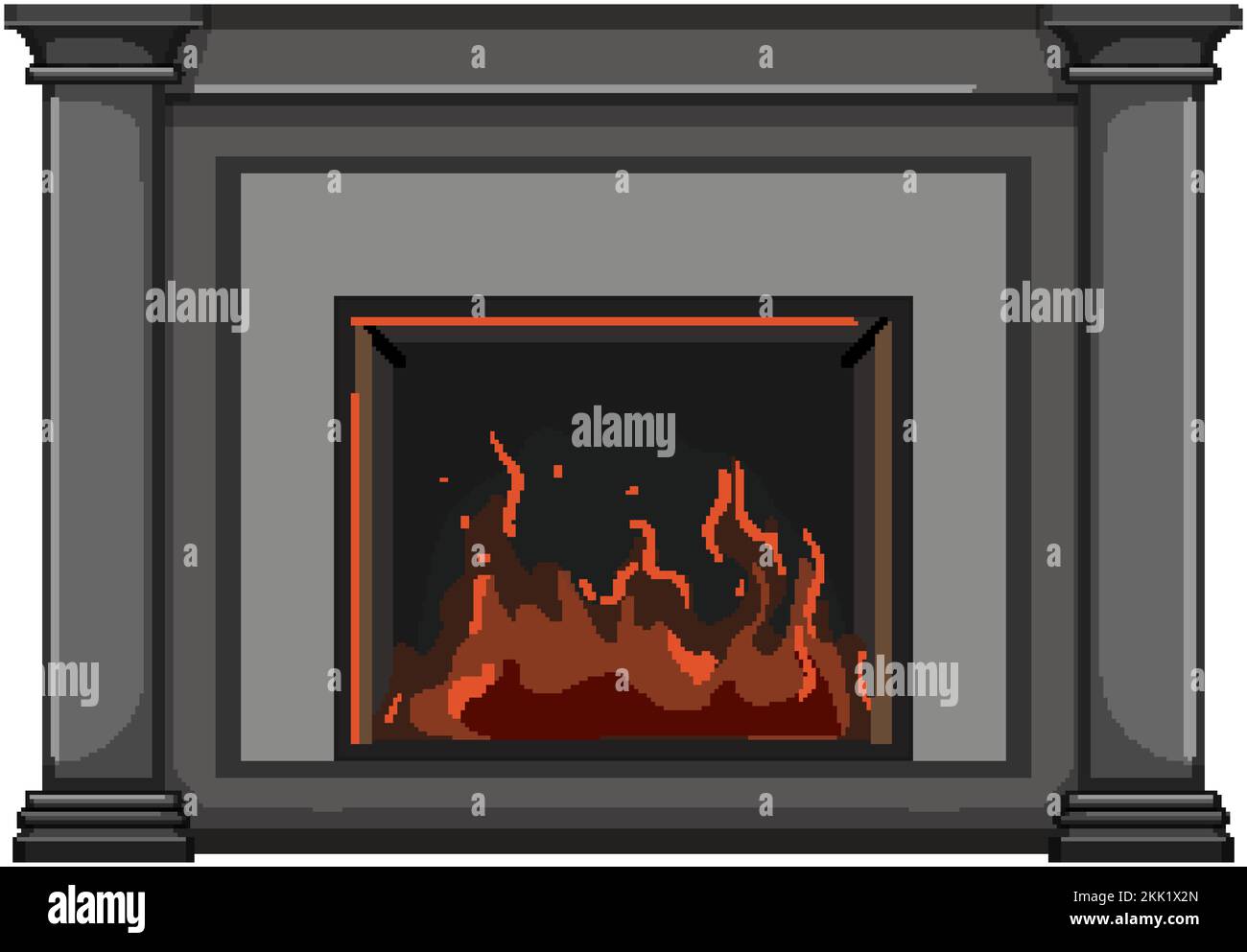 Wood stove brick wall Stock Vector Images - Alamy
