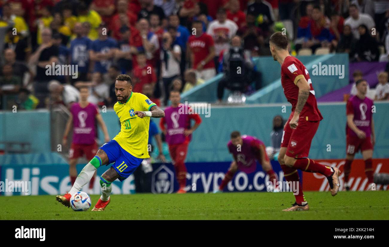 Doha, Qatar. 24th Nov, 2022. Neymar (Brasilien), Brazil - Serbia World ...