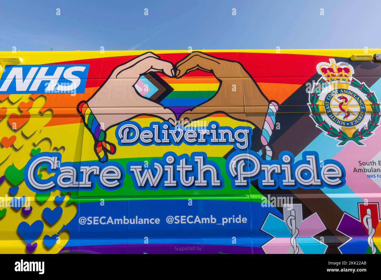 England, East Sussex, Brighton, Brighton Pride Parade, NHS Ambulance ...