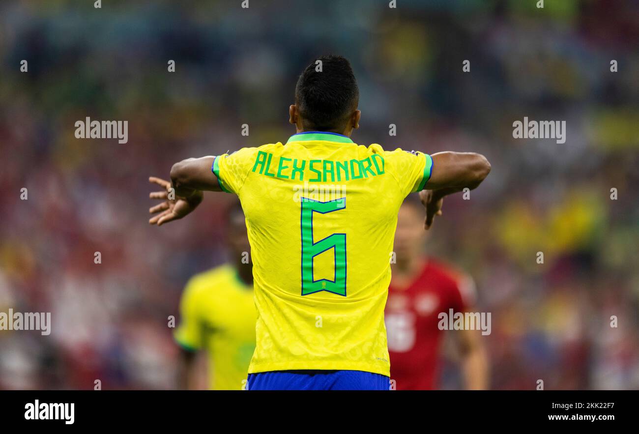 Doha, Qatar. 24th Nov, 2022. Alex Sandro (Brasilien) Brazil - Serbia ...