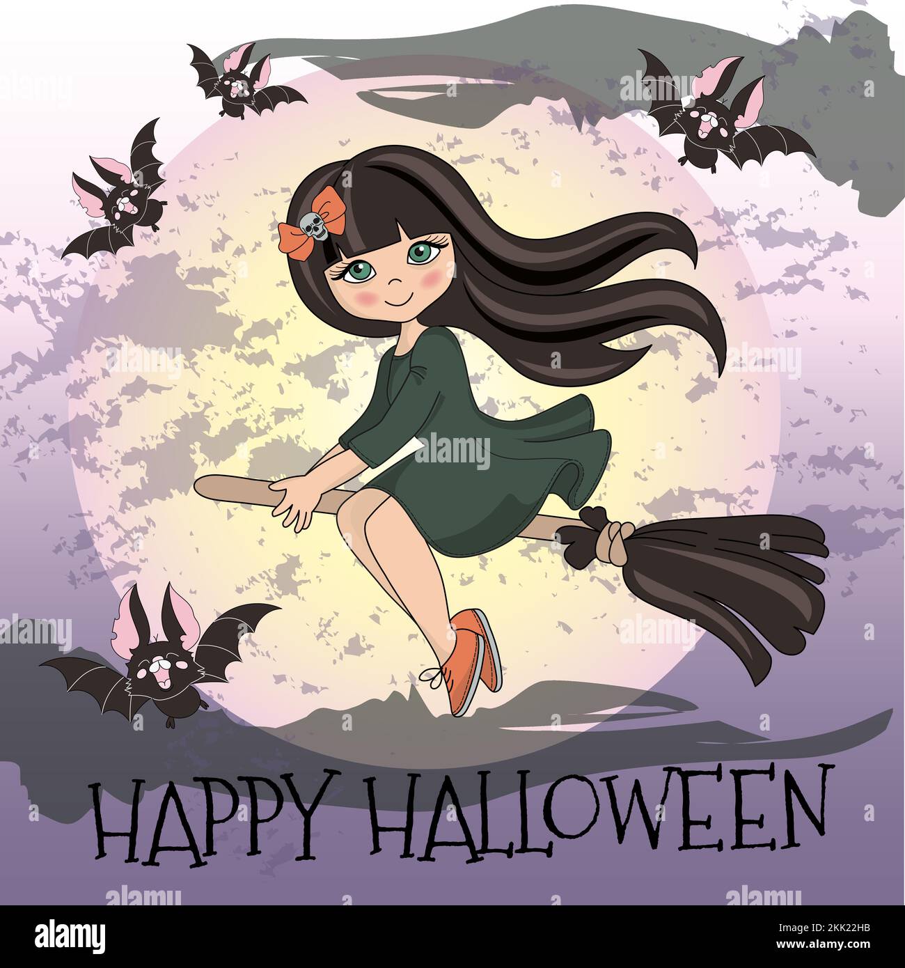 HAPPY HALLOWEEN Spooky Mystic Holiday Cartoon Vector Illustration Set ...
