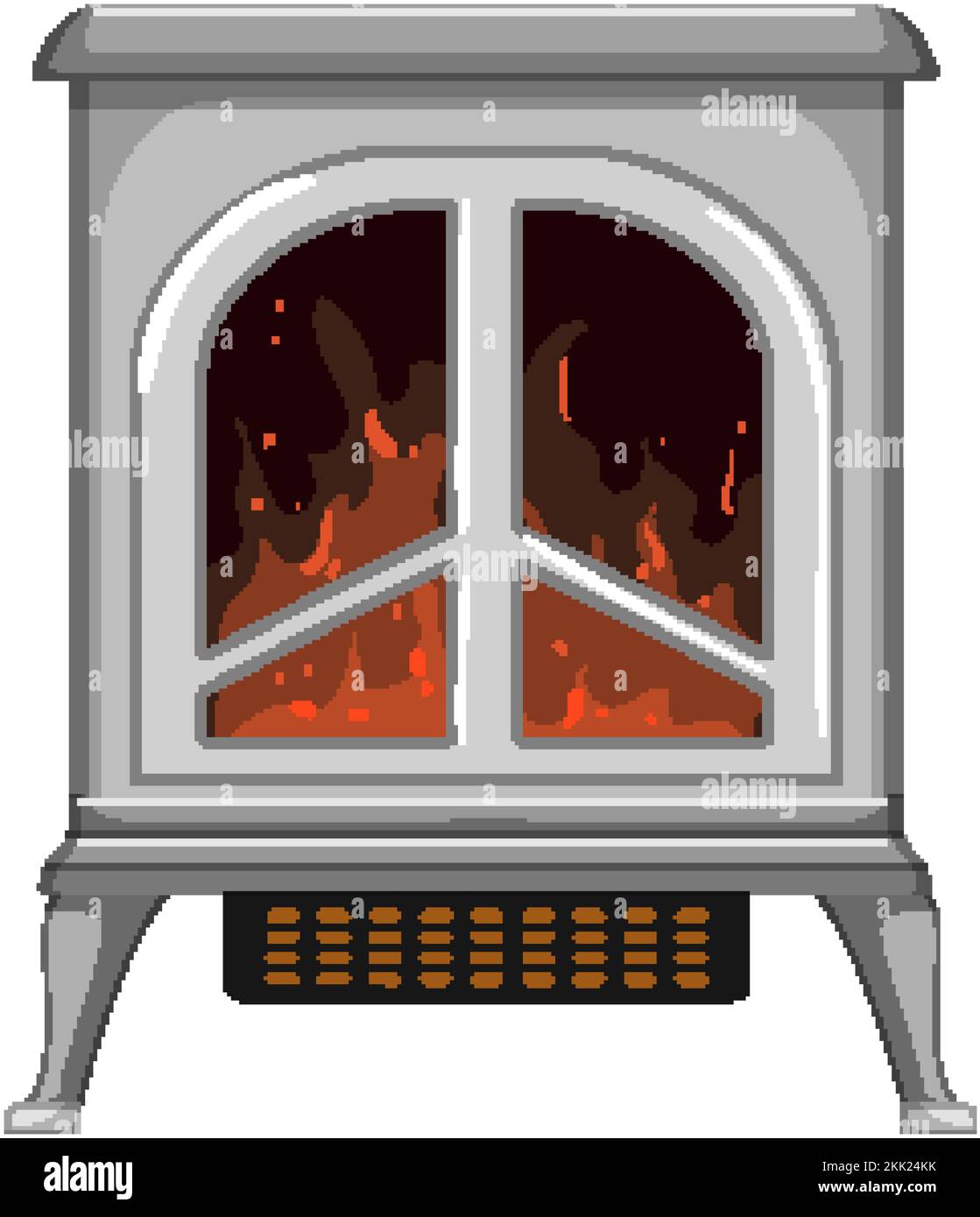 flame fireplace cartoon vector illustration Stock Vector Image & Art ...