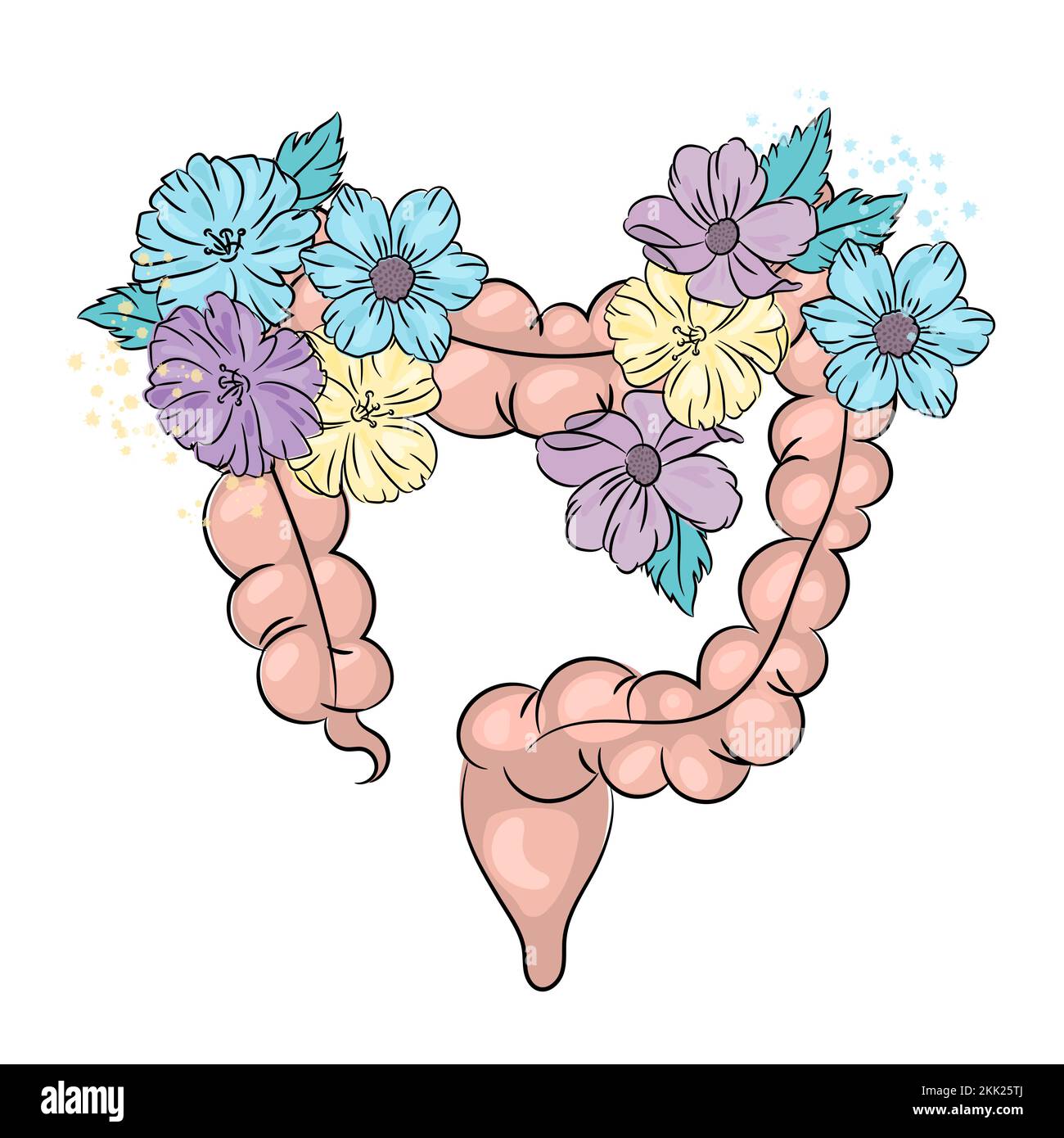 HEALTHY INTESTINES Medicine Human Health Lifestyle Holiday Floral ...