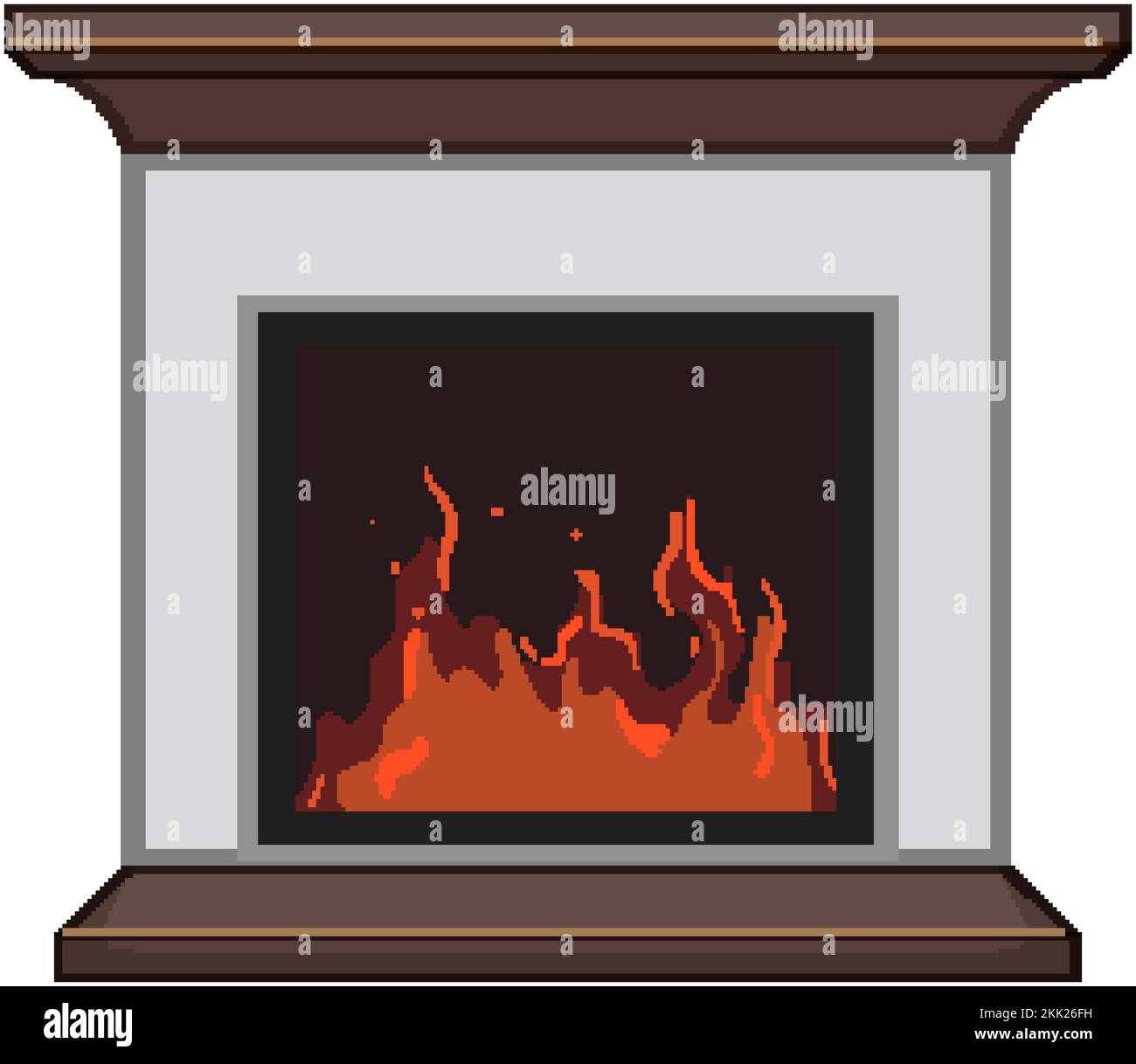 burning fireplace cartoon vector illustration Stock Vector Image & Art ...