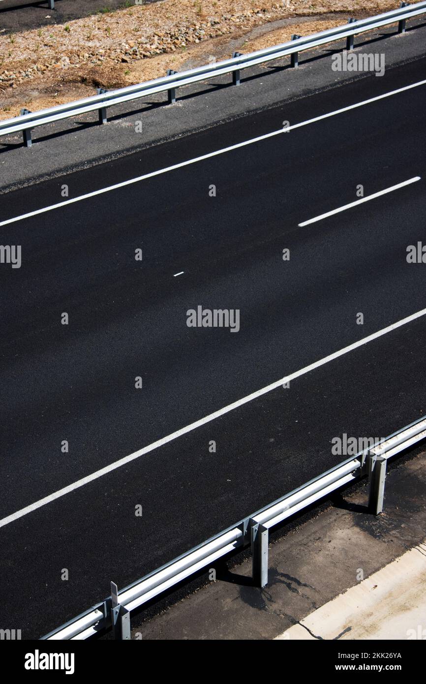 Empty Patch Of Road On A Newly Laid Highway Stock Photo - Alamy