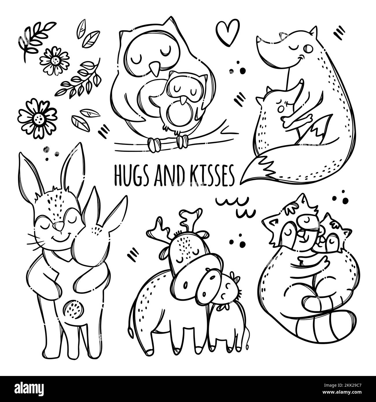 HUGS AND KISSES Cute Animals Hugs And Kisses Their Children Parental ...