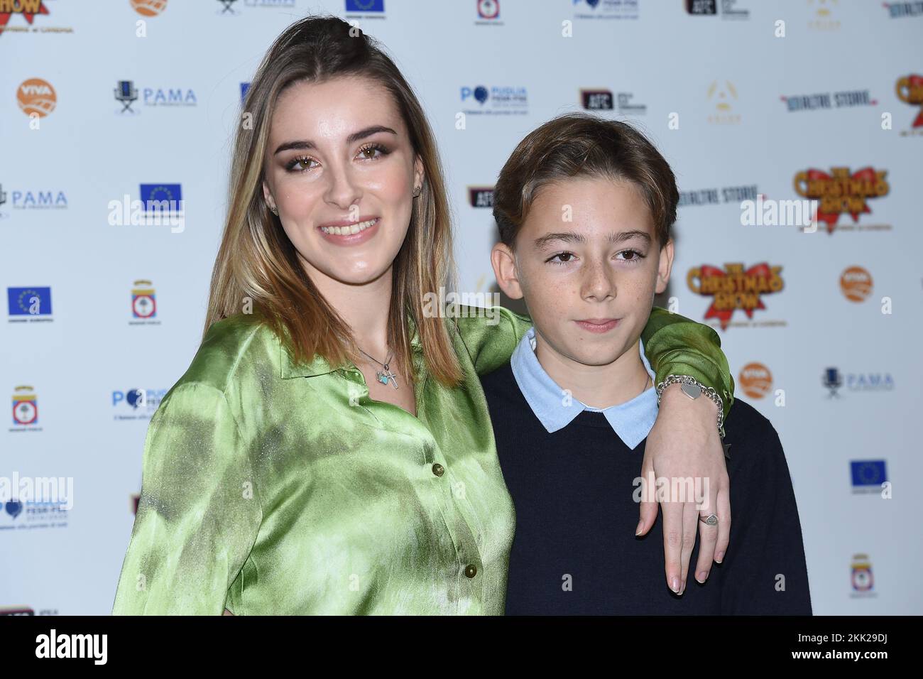 Alice Ferrari , Giulio Nunziante during Photocall The christmas show ...