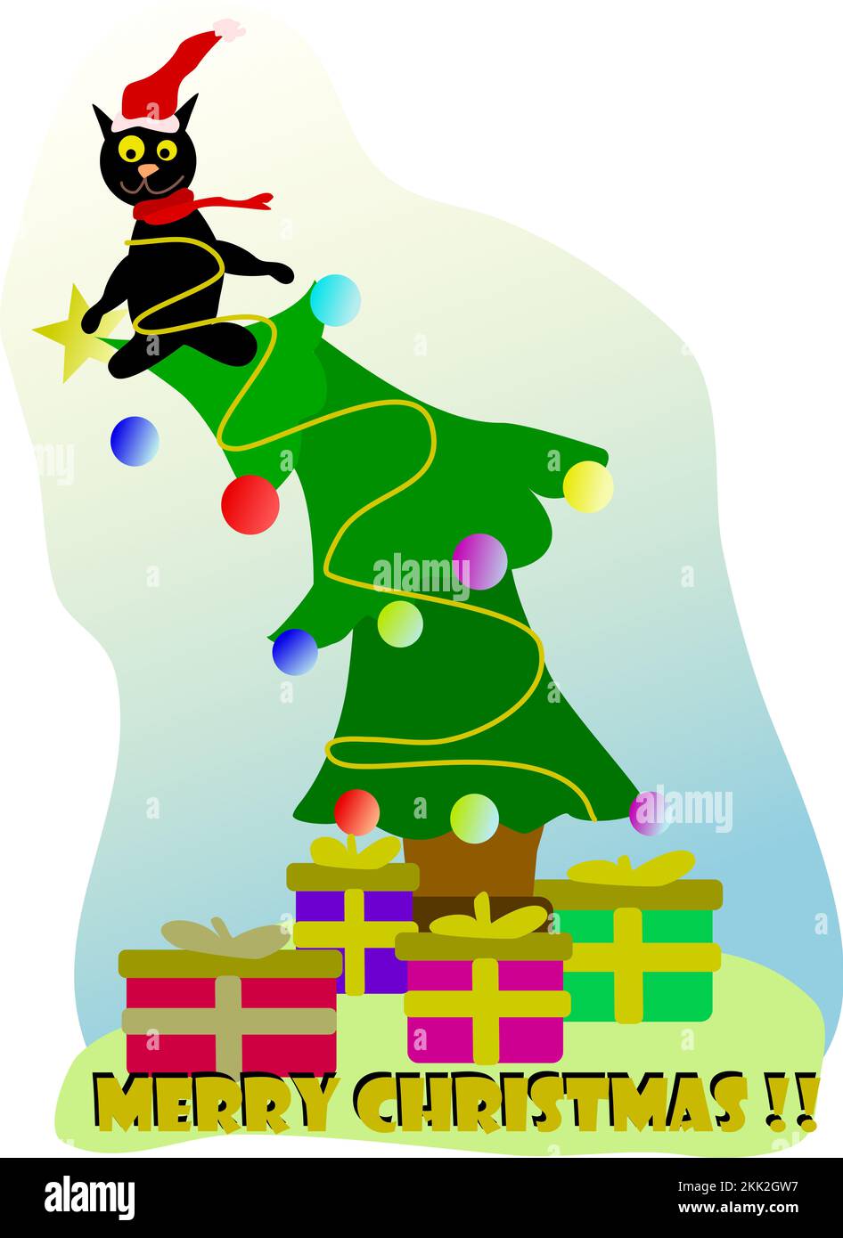 Cute winter black cat Cut Out Stock Images & Pictures - Alamy