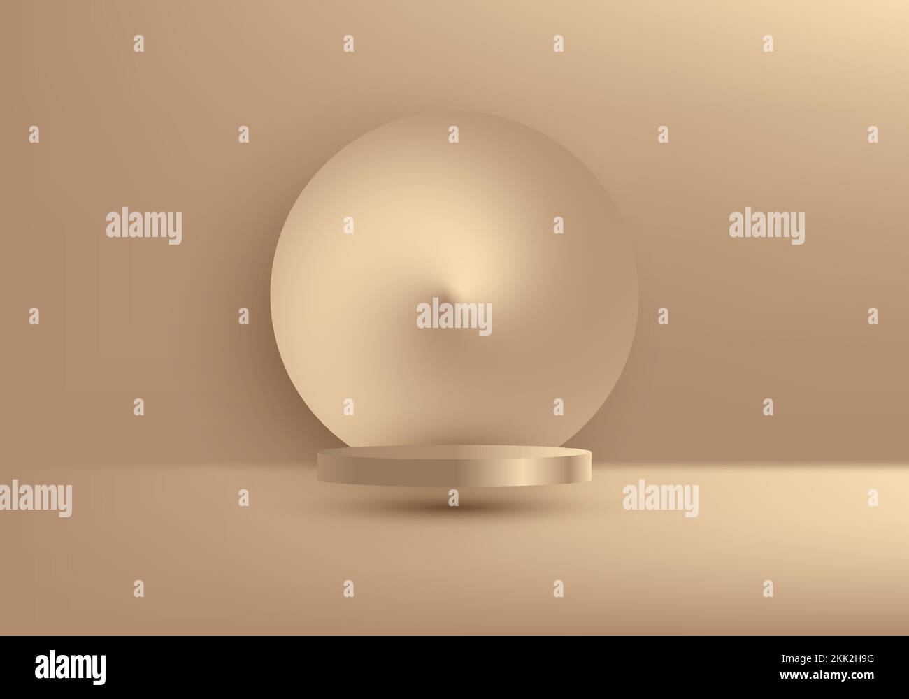 3D realistic golden podium cylinder shape product display decoration ...