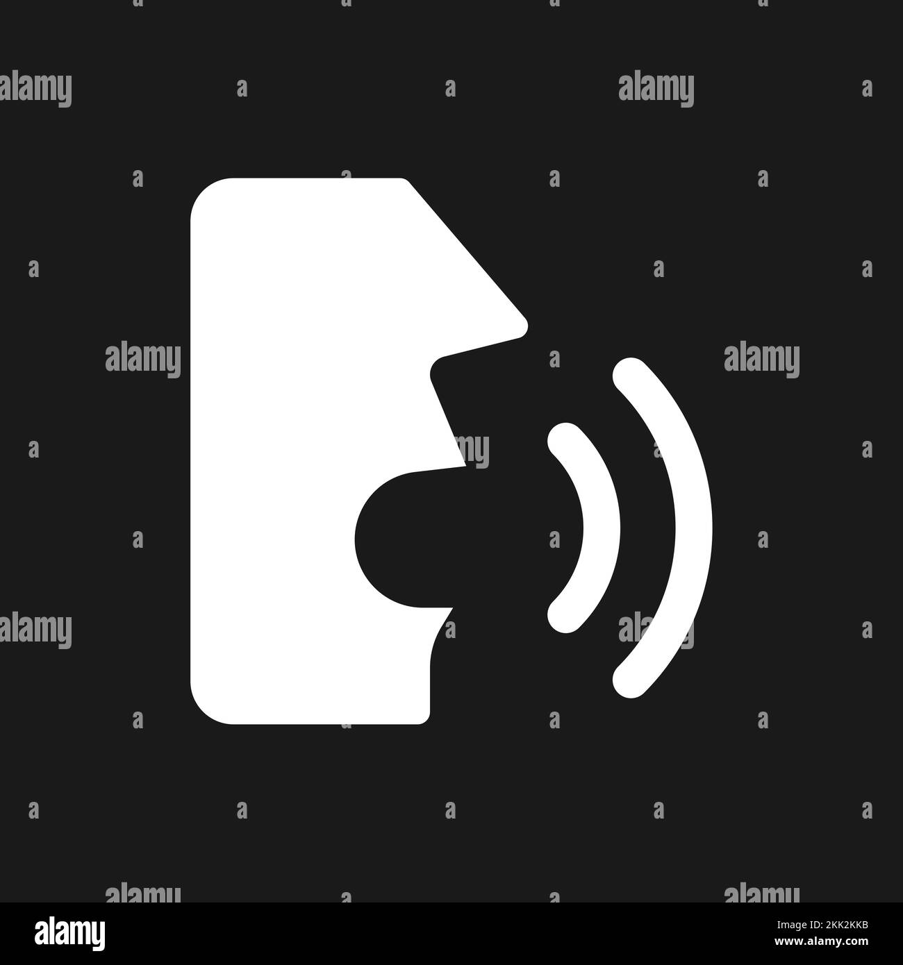 Speech recognition dark mode glyph ui icon Stock Vector Image & Art - Alamy