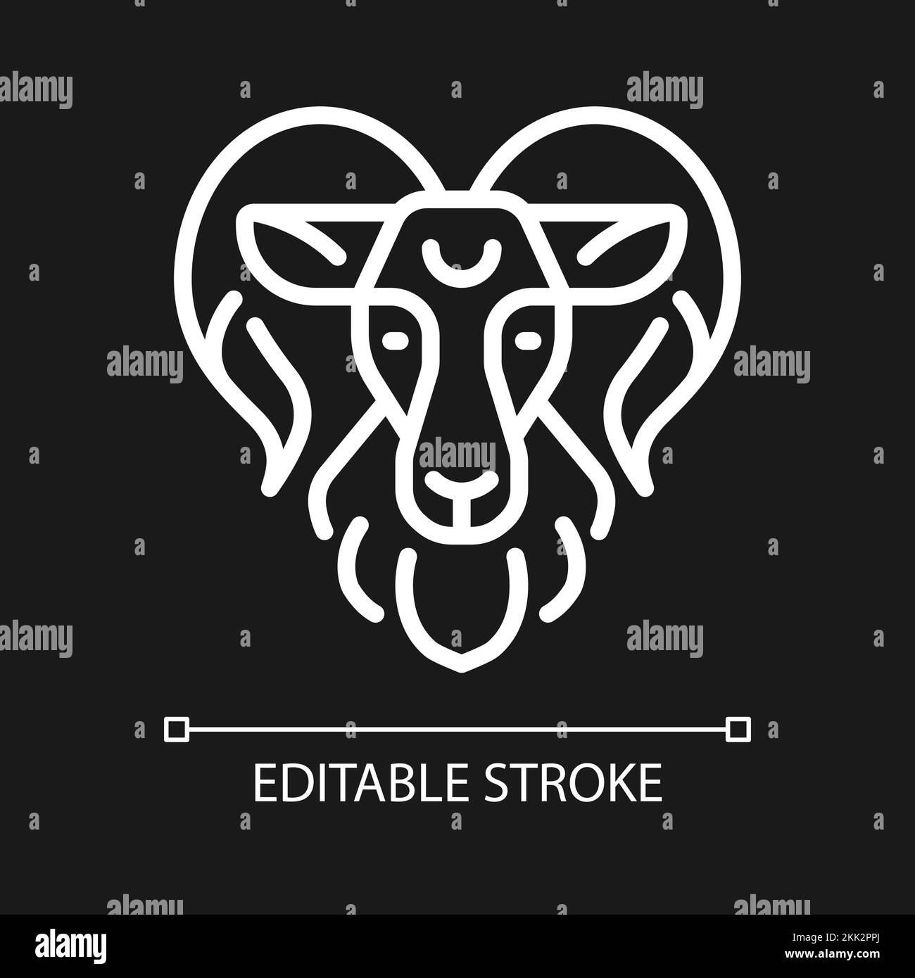 Ram head pixel perfect white linear icon for dark theme Stock Vector ... Ram head pixel perfect white linear icon for dark theme Stock Vector ...