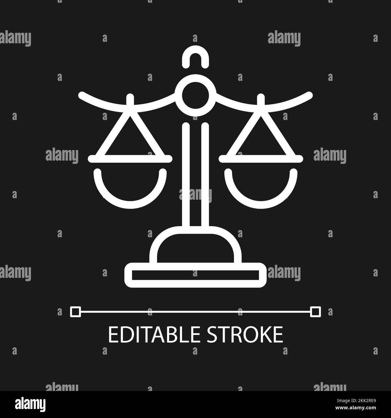 Balance scale pixel perfect white linear icon for dark theme Stock ...